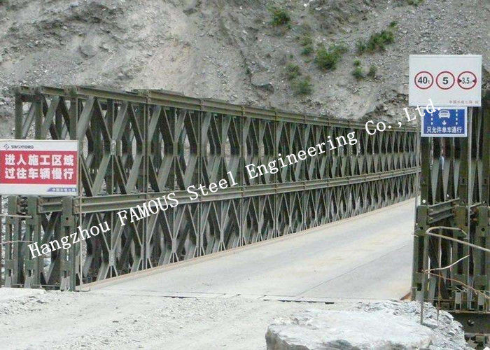 Hot Galvanized Double Lane Pre - Engineered Bailey Bridge Construction ...