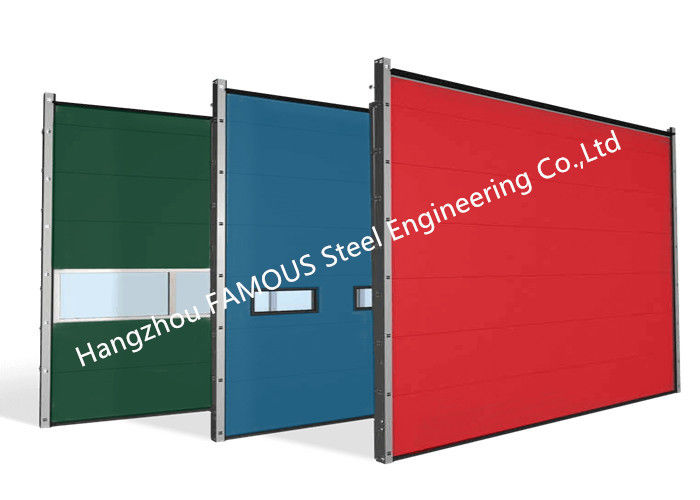 Polyurethane Core Overhead Steel Door Fully Automatic Wind Resistant ...