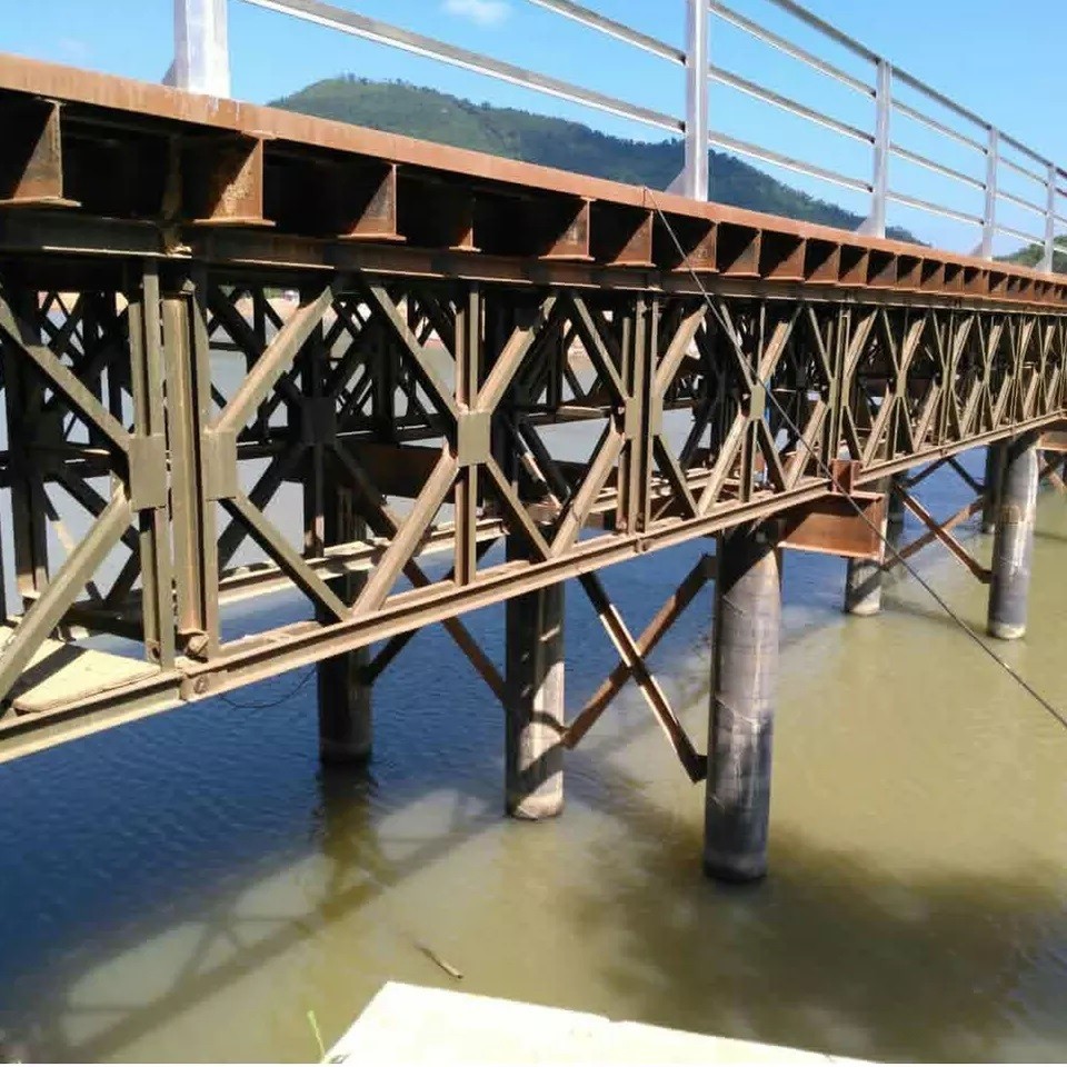Galvanized Modular Prefabricated Steel Bailey Bridge Temporary ...