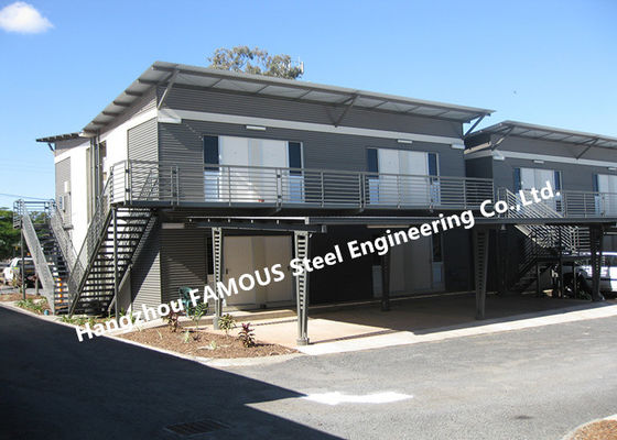 Double Storey Flat Pack Accommodation Block With Modern Look Roof And ...