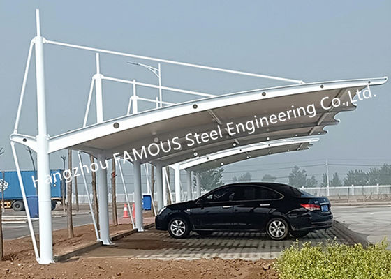 PVDF Sail Steel Membrane Structure Roofing Car Parking Prefab Garage Shed