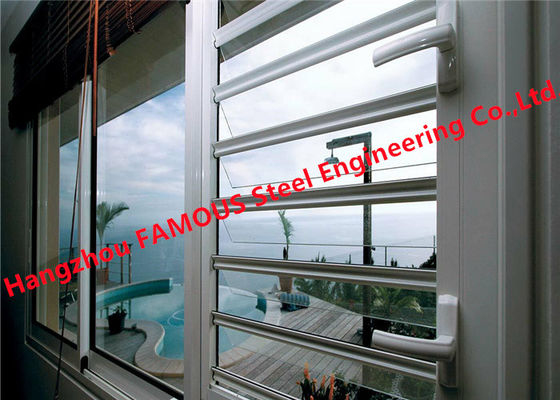 Aluminium Jalousie Louver Windows With Screen Mesh Hurricane