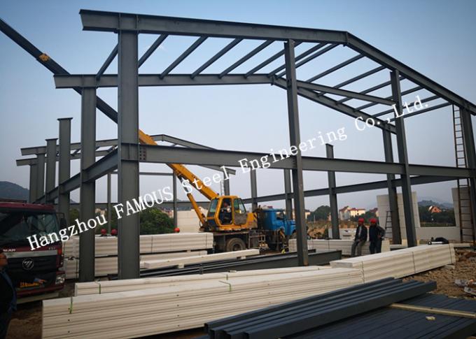 Prefabricated Q345B Column Industrial Metal Buildings With FASEC Prefab ...