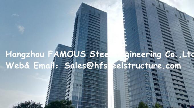 Galvanized Light Steel Multi Storey Steel Frame Buildings H Shaped Column